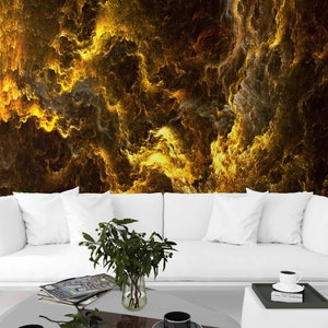 Dark Brown & Gold Marble Wall Mural for Living Room Black - Etsy
