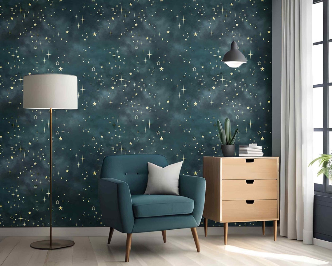 Starry Night Sky Wall Mural - Removable or Traditional Wallpaper ...