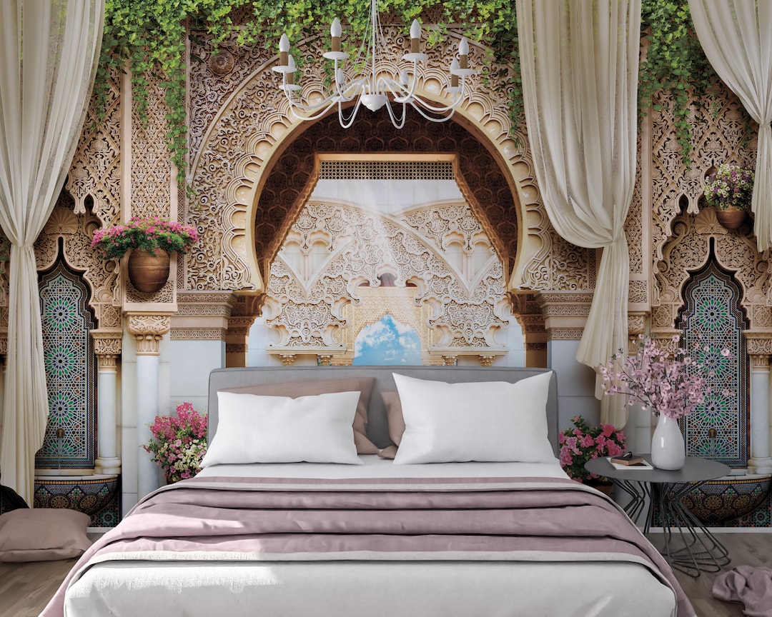 Moroccan Palace Arches Wallpaper Exotic Wallpaper Moroccan Columns and ...
