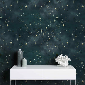 Starry Night Sky Wall Mural - Removable or Traditional Wallpaper ...