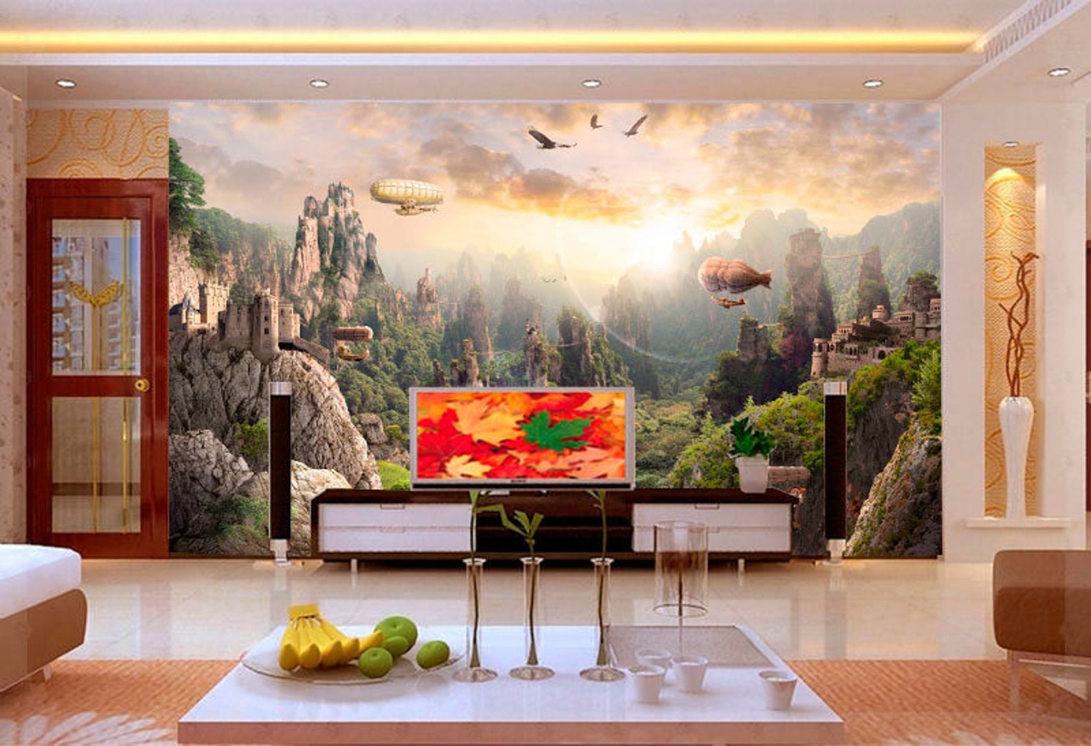 Steampunk Wall Mural Airships Fantasy Removable Wallpaper - Etsy
