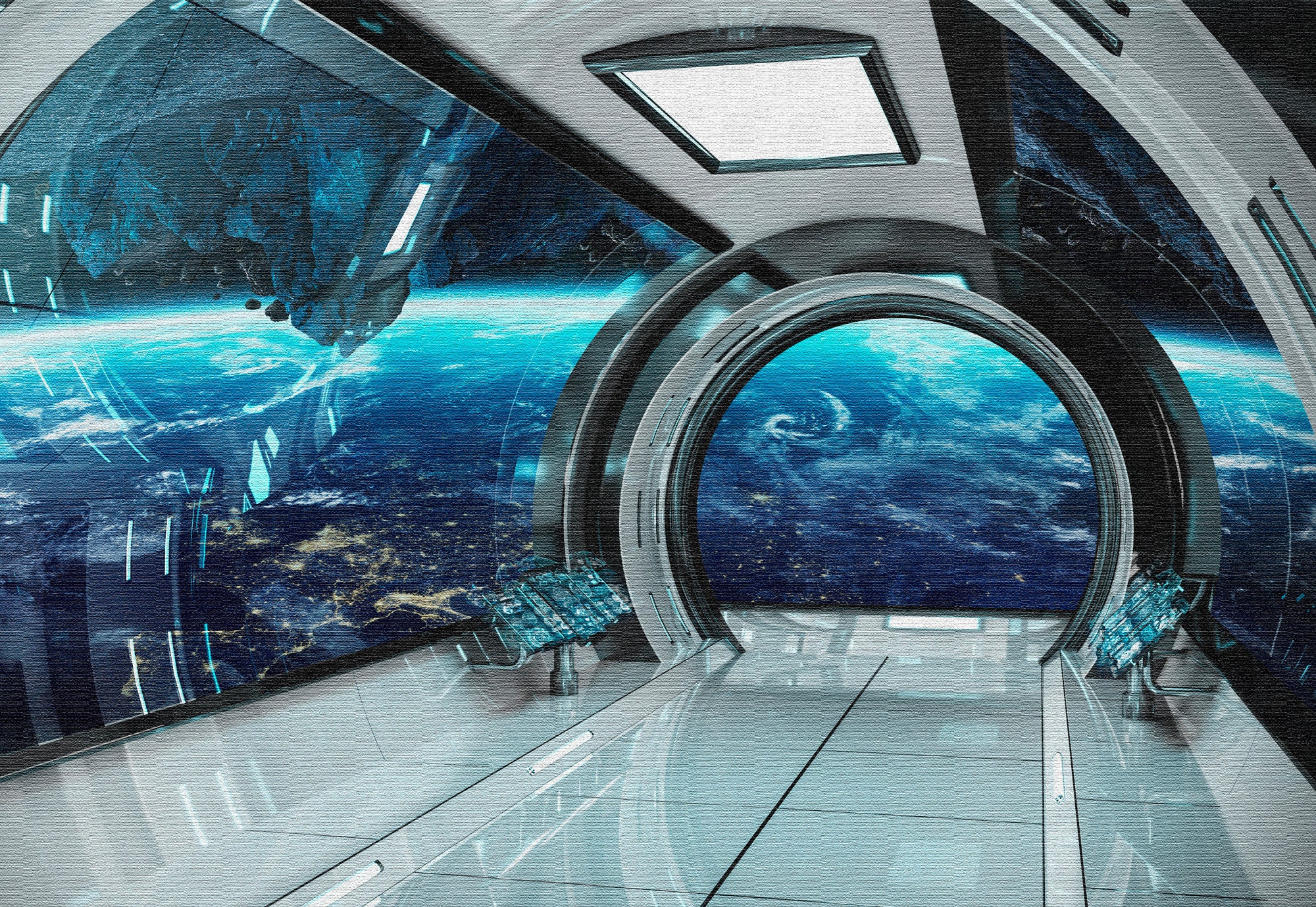 Wall Mural Sci-fi Photo Art Removable Wall Mural Futuristic Spaceship ...