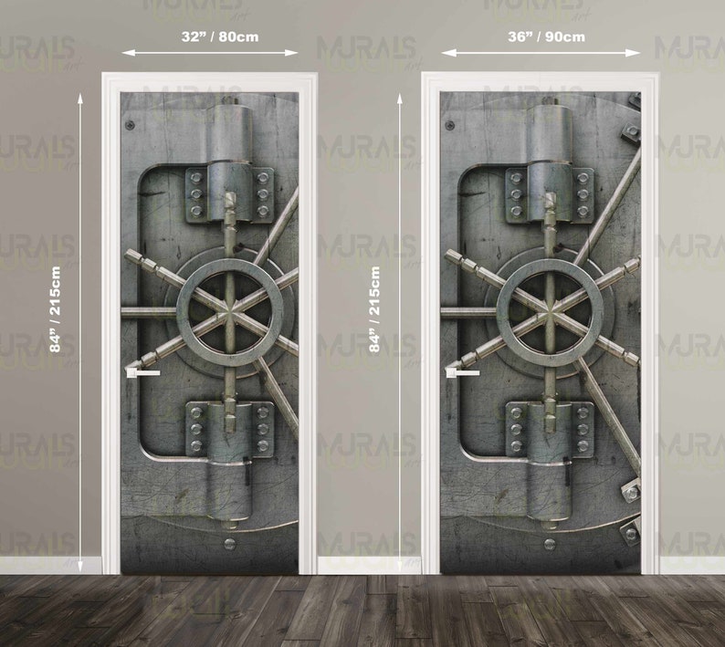 Safe Door Metal Bank Door Mural Print Steel Door Decor Original Large ...