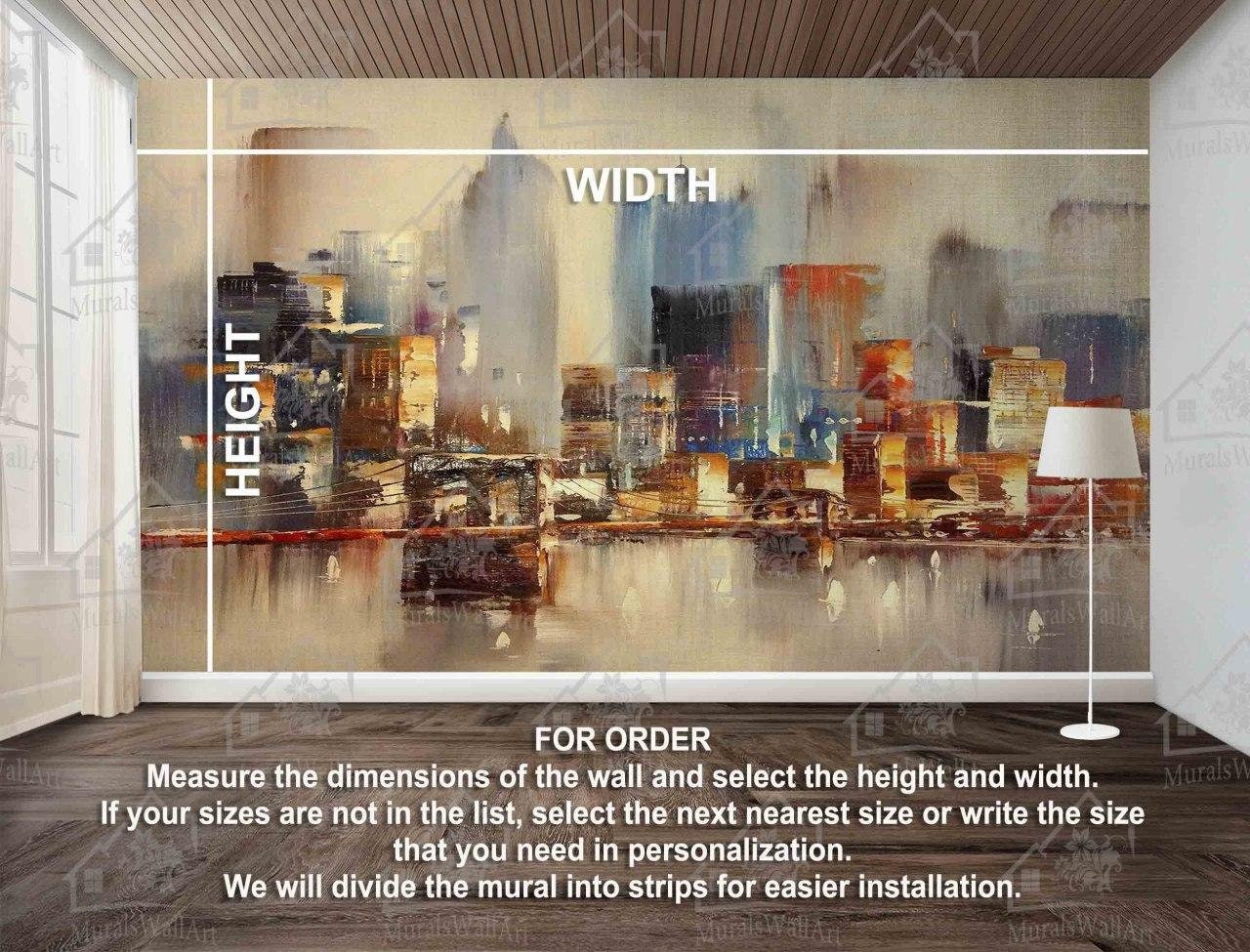 Urban Wall Mural for Living Room Foggy Park Wallpaper Wall - Etsy