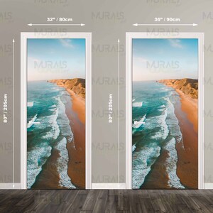 Ocean Waves Sea Beach Door Sticker Sea Landscape Decal for Front Door ...
