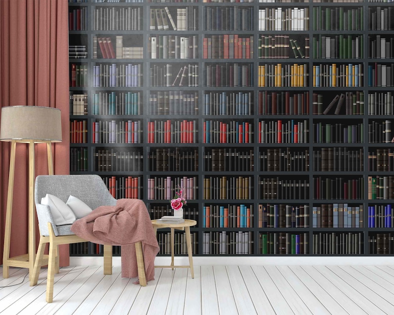 Books Library Mural Wallpaper Living Room Decor Old Library Wall ...