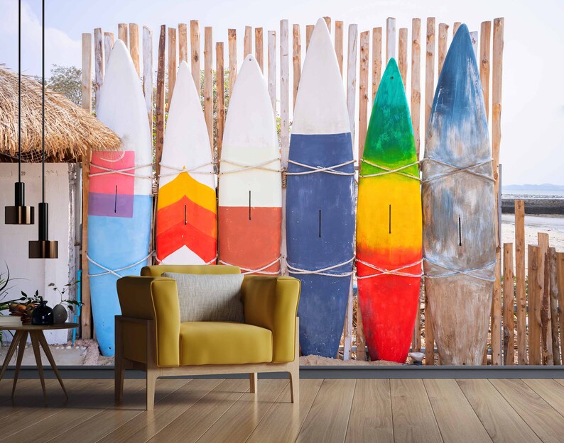 Sea Surfing Wallpaper Surfside Beach Wall Mural Self-adhesive - Etsy