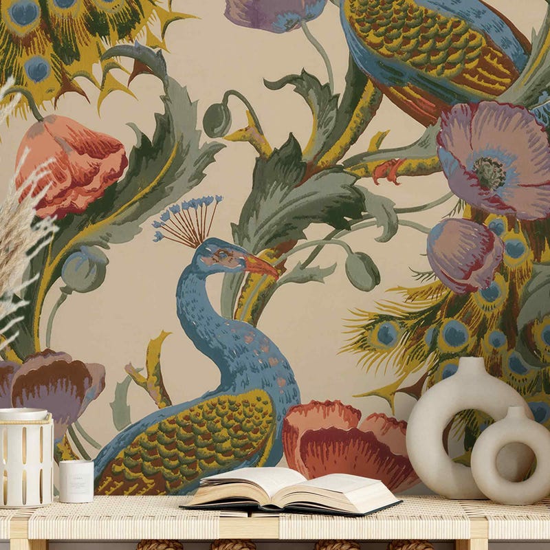 Peacock Wall Mural - Etsy
