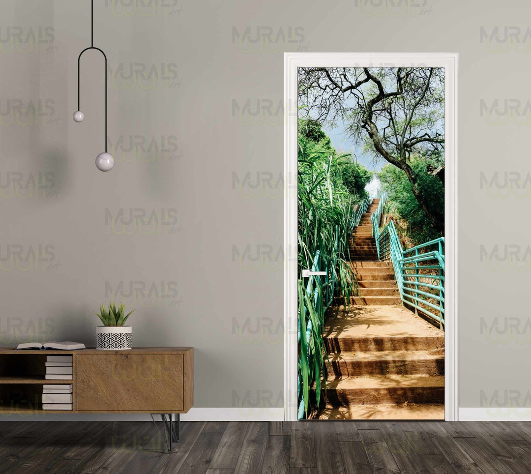 Stairs Door Sticker Self- Adhesive Door Sticker Decal for Front Door ...