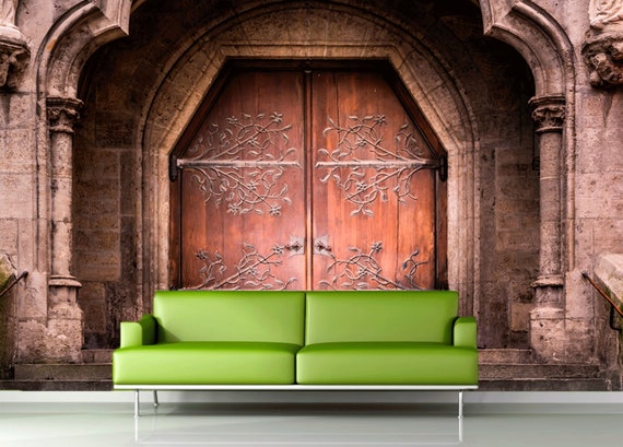 Castle Door Removable Wallpaper Old Door to Castle | Etsy