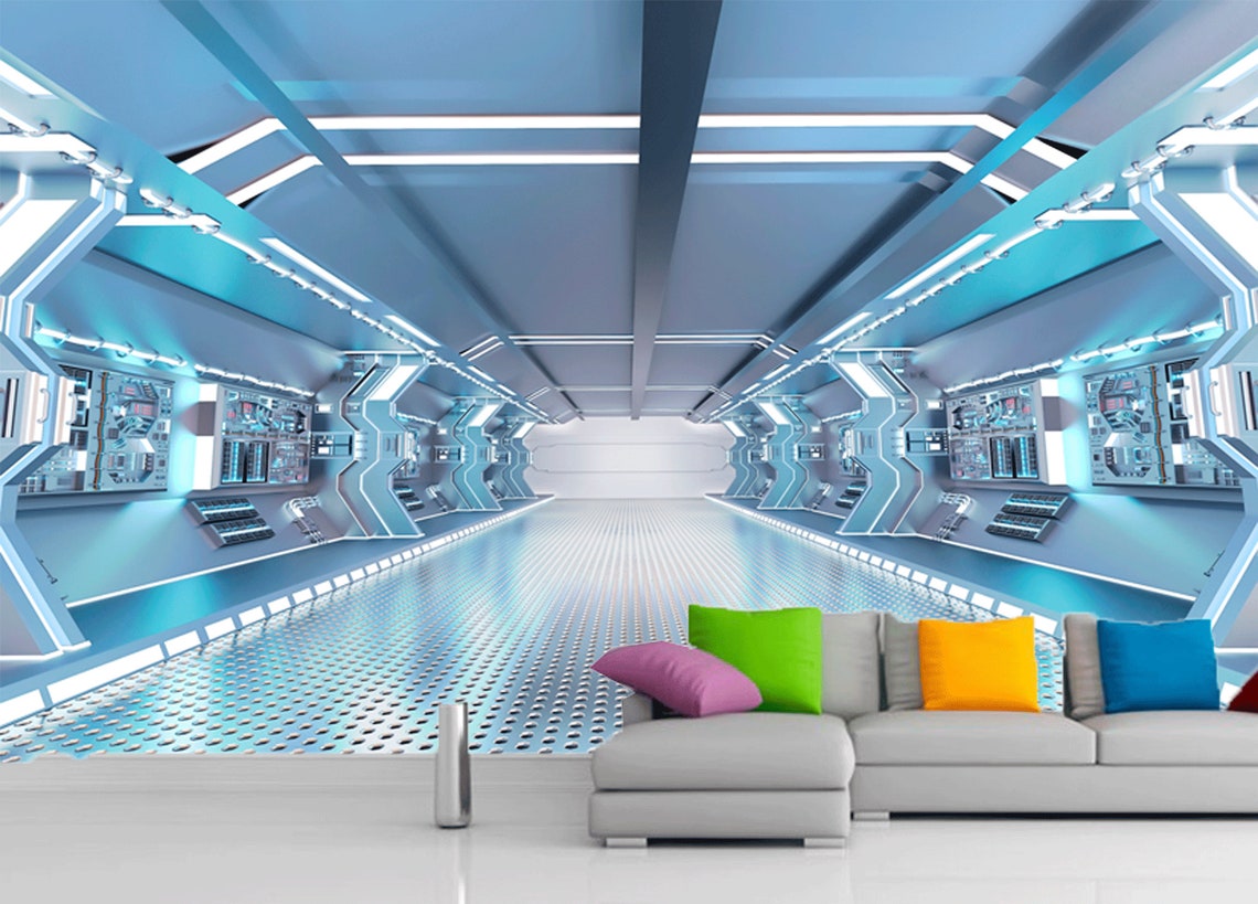 Wall Mural Sci-fi Photo Art Removable Wall Mural Futuristic - Etsy