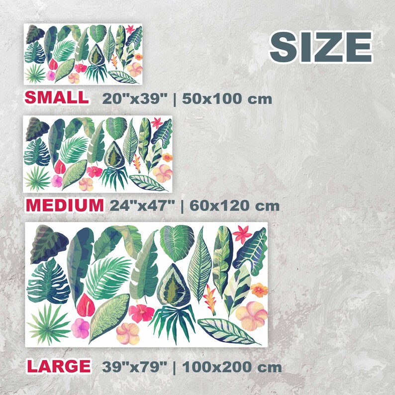 Tropical Monstera Leaf Wall Decor Sticker Nature Garden Decals Floral ...