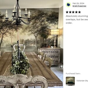 Victorian Style Big Tree Nature Vintage Wallpaper Oil Painting Print ...