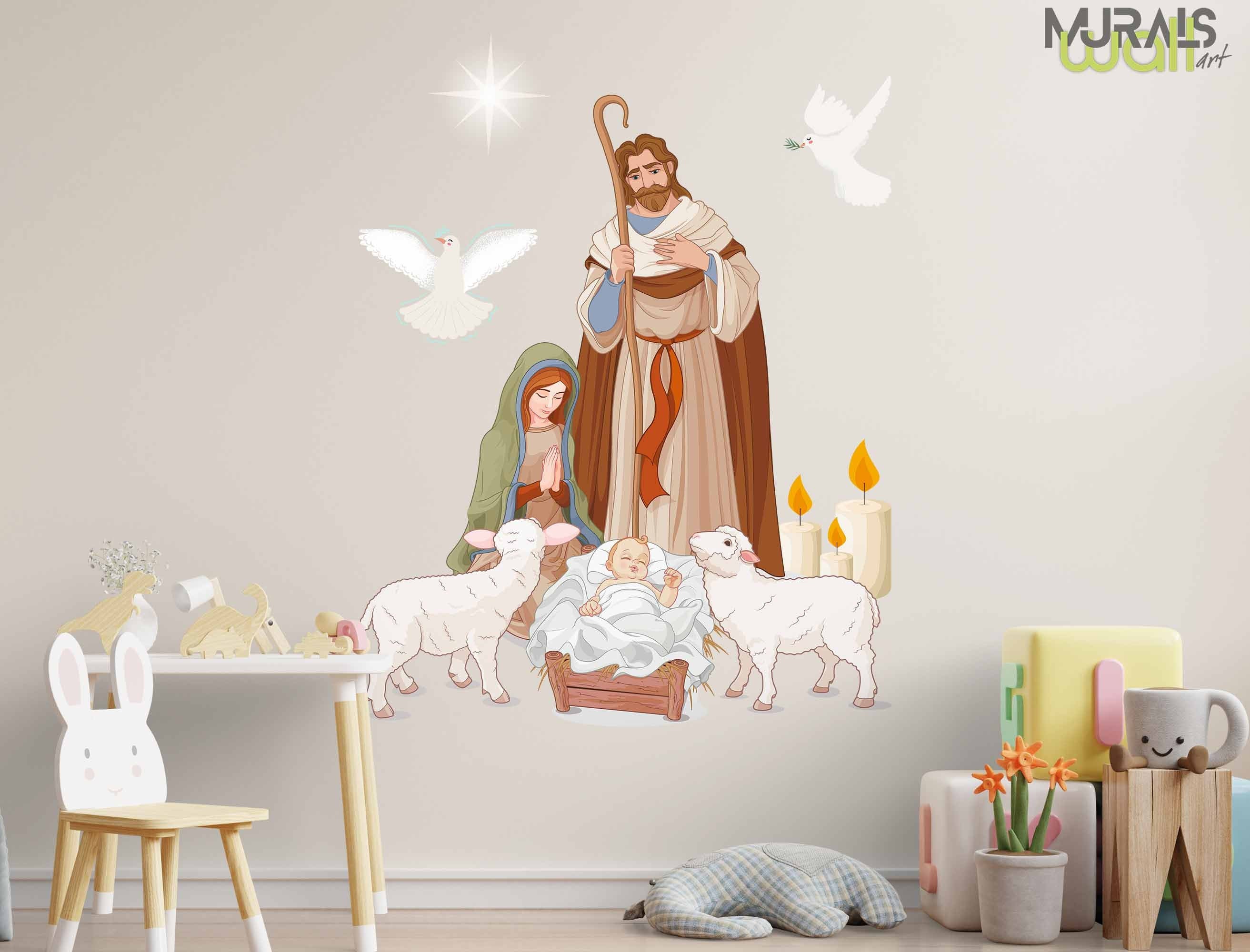 Jesus Christ Full Color Wall Decal Kids Room Decor Peel and - Etsy