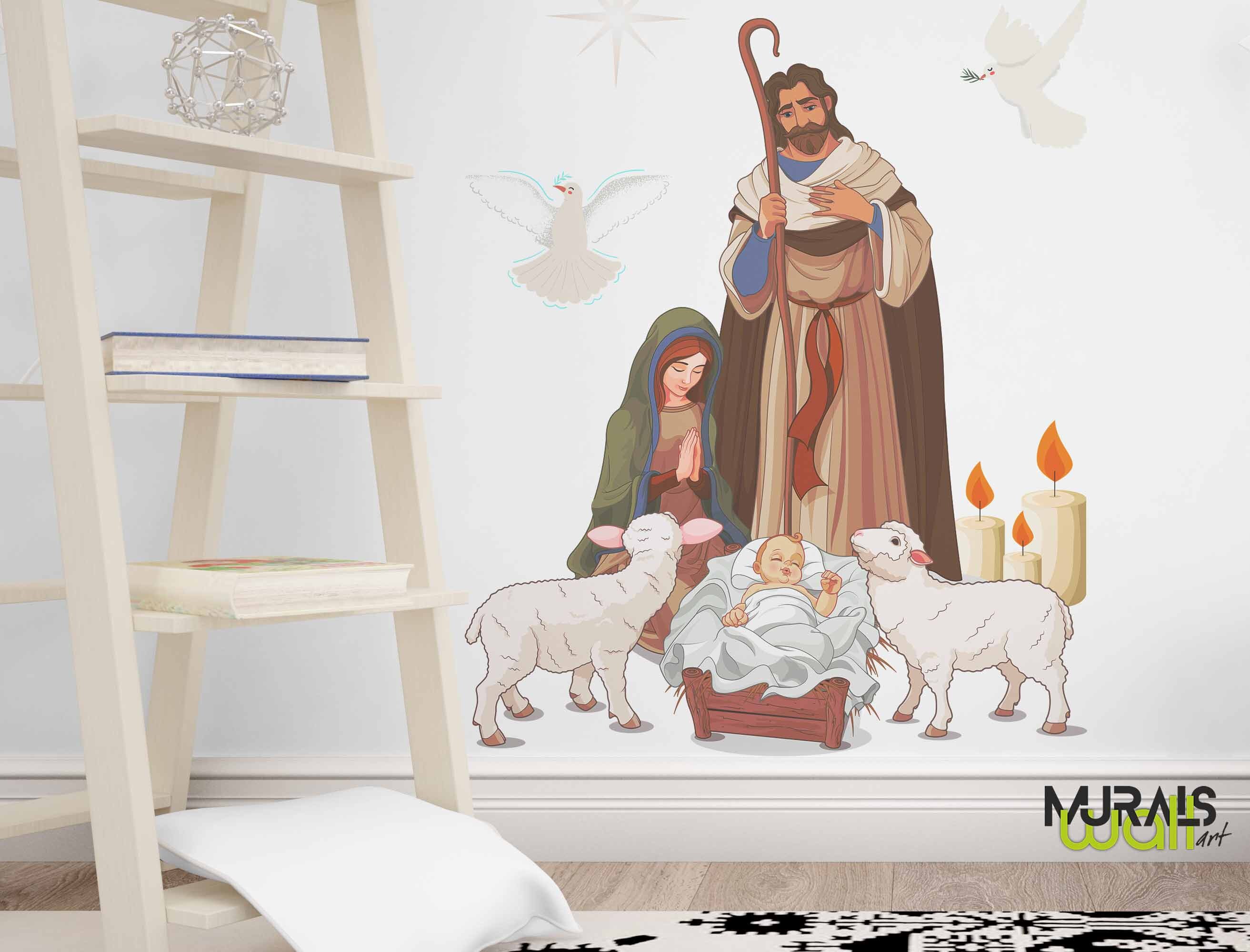 Jesus Christ Full Color Wall Decal Kids Room Decor Peel and Stick Lord Decal Self adhesive Christianity God Wall Sticker Church Stencil Etsy