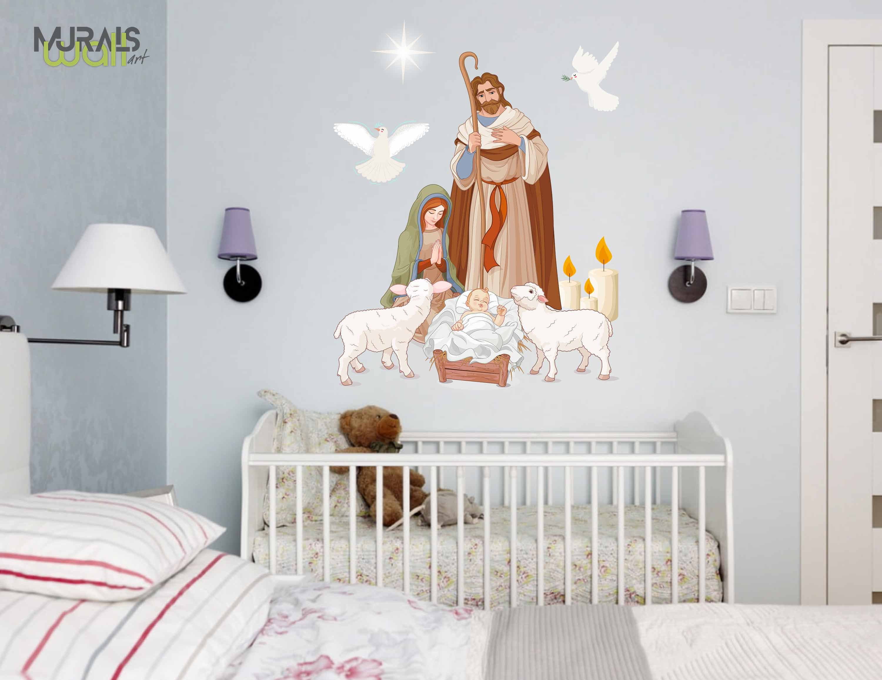 Jesus Christ Full Color Wall Decal Kids Room Decor Peel and - Etsy