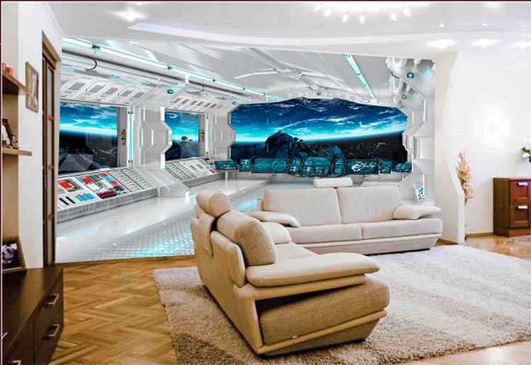 Sci-fi Photo Art Lage Decor Wall Mural Futuristic Spaceship - Etsy