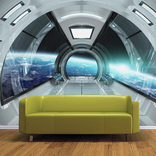 Wall Mural Sci-fi Photo Art Removable Wall Mural Futuristic - Etsy