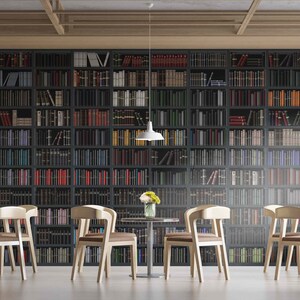 Vintage Books Library Mural Wallpaper Living Room Decor Old - Etsy