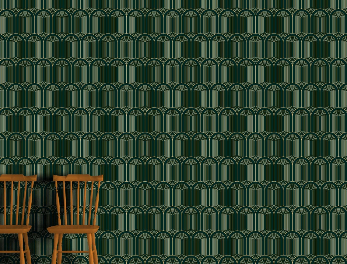 Art Deco Arch Pattern Geometric Arches Wallpaper Minimal Design Wall ...