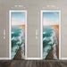 Ocean Waves Sea Beach Door Sticker Sea Landscape Decal for Front Door ...