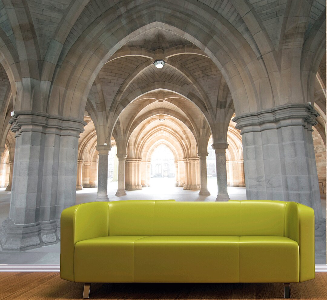 Old Castle Removable Wallpaper Ancient Castle Gothic Castle Interior ...