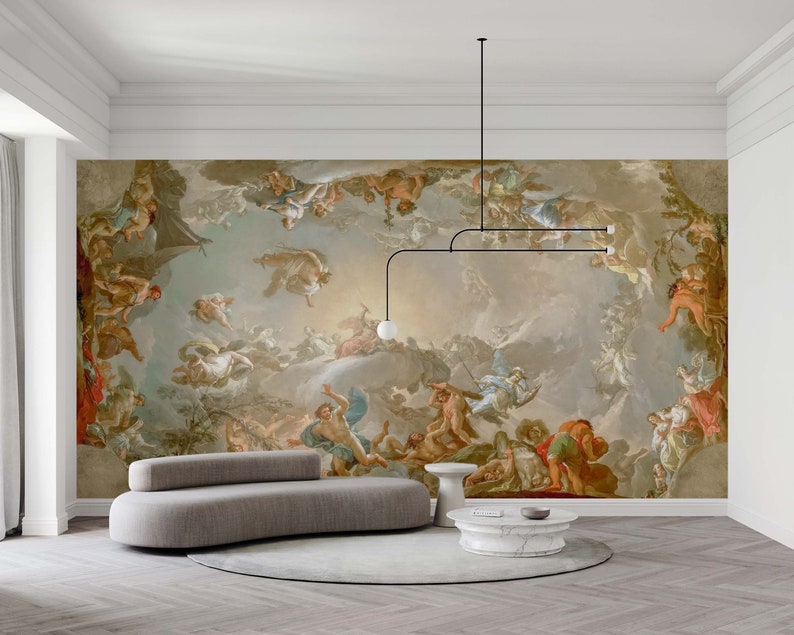 The Olympus: the Fall of the Giants Fresco Wallpaper by Francisco Bayeu ...