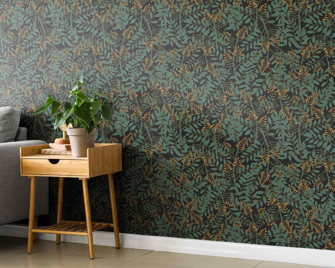 Green Leaves Removable Mural Sheet Printing Pattern Nature Leaves ...