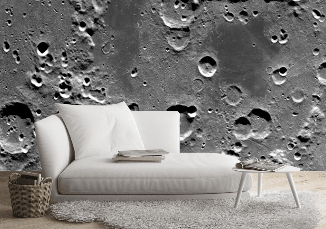 Surface of the Moon Wall Mural Sci-fi Photo Art Removable Wall Mural ...