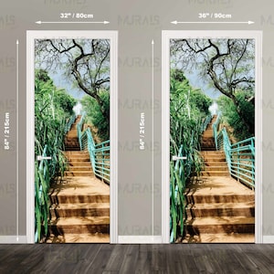 Stairs Door Sticker Self- Adhesive Door Sticker Decal for Front Door ...