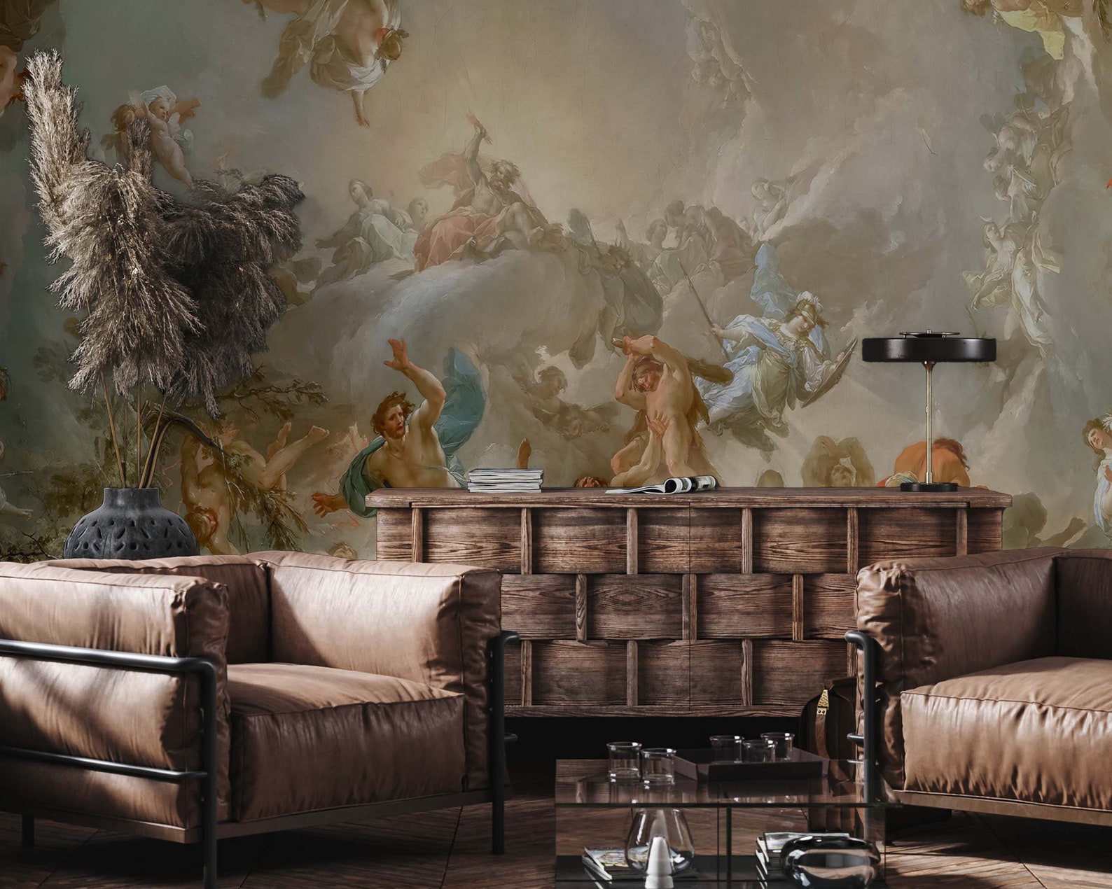 The Olympus: the Fall of the Giants Fresco Wallpaper by Francisco Bayeu ...