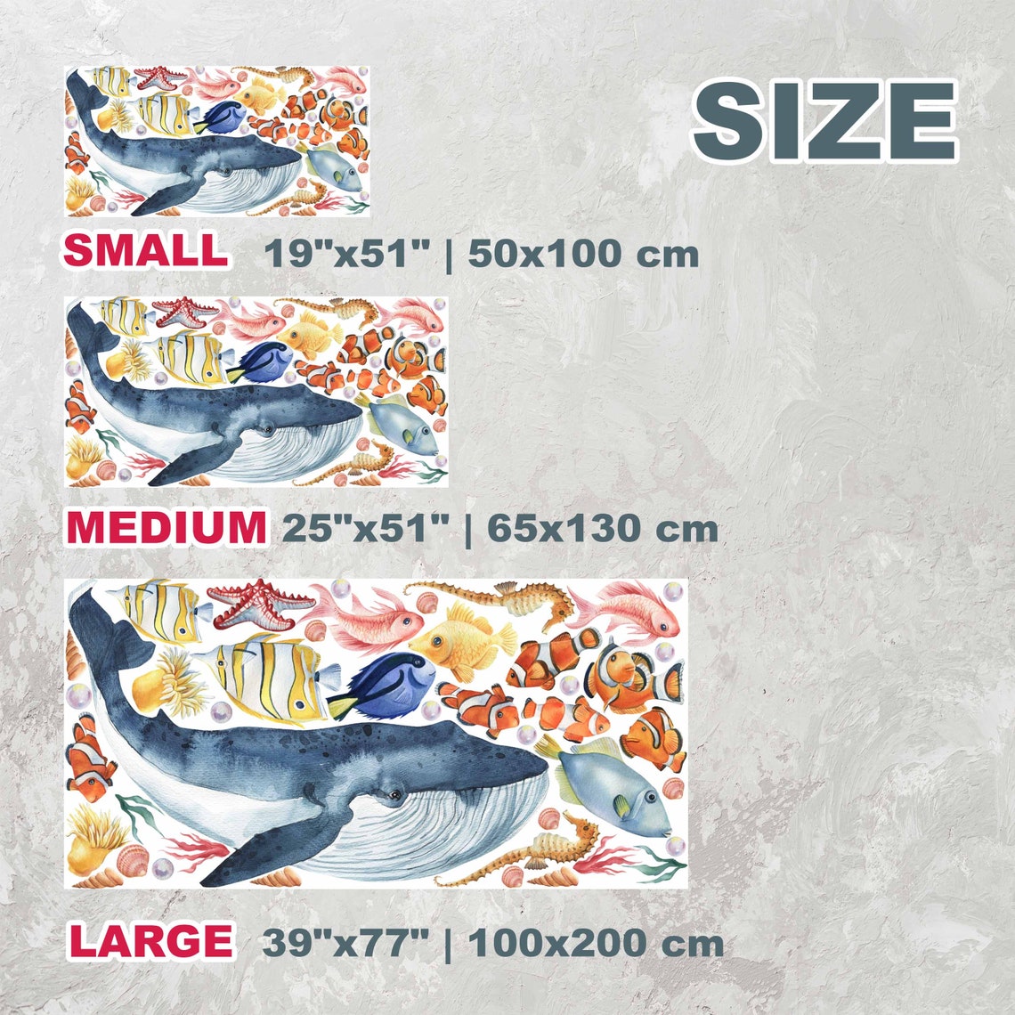 Sticker Set Sea Theme Ocean Animals Wall Decal Nursery Decal - Etsy