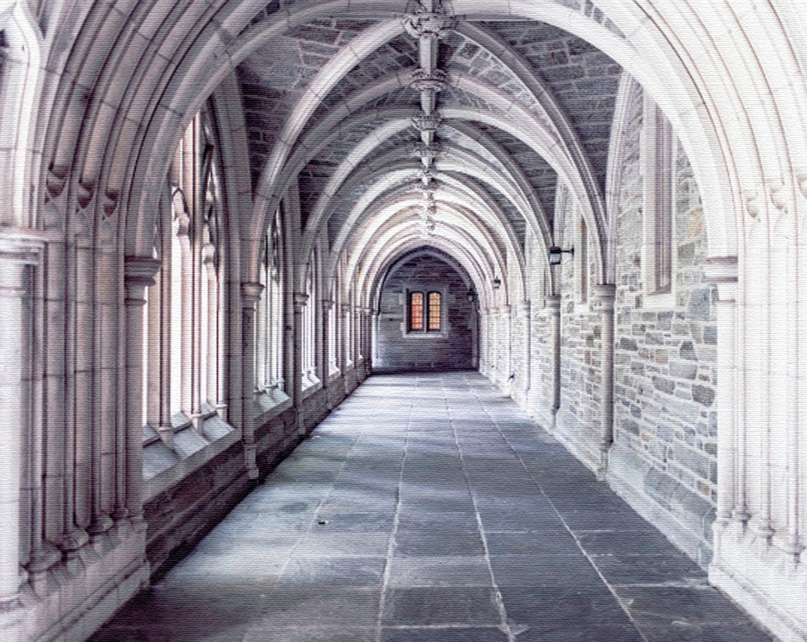 Vaulted Corridor Removable Wallpaper Castle Interior Wall - Etsy Israel