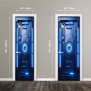 Space Door Sci-fi Themed Door Decal for Home Decor Sci-fi Door Sticker ...