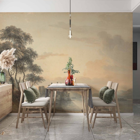 Country Side Removable Wallpaper Scene Wallpaper Landscape - Etsy