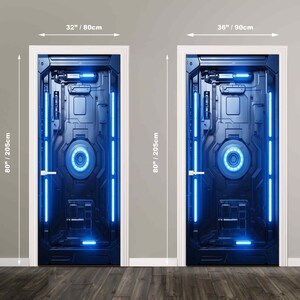 Space Door Sci-fi Themed Door Decal for Home Decor Sci-fi Door Sticker ...