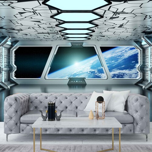 Spaceship Fantastic Interioir Wall Mural Sci-fi Photo Art Wall - Etsy