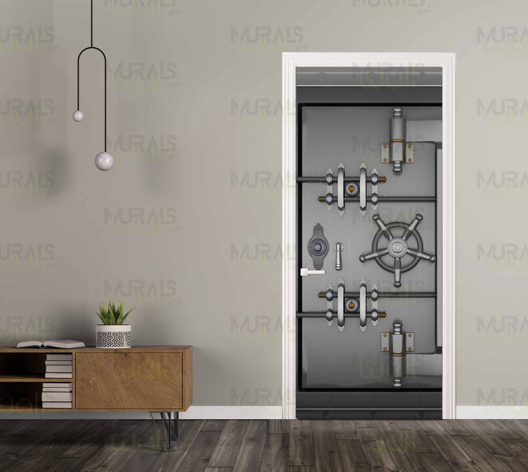 Metal Bank Door Mural Print Steel Door Decor Mural Original Large Wall ...