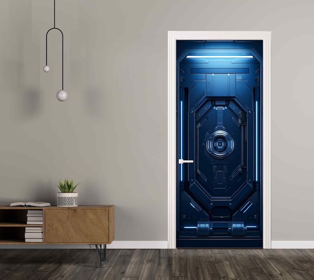 Sci-fi Door Decal, Spaceship Door Design, Peel and Stick Door Wrap ...