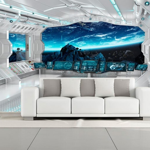 Photo Art Lage Decor Sci-fi Wall Mural Fantastic Spaceship - Etsy
