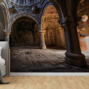 Dark Old Castle Interior Wallpaper, Accent Wall Art, Ancient Castle ...