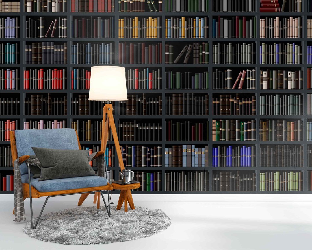 Books Library Mural Wallpaper Living Room Decor Old Library Wall ...