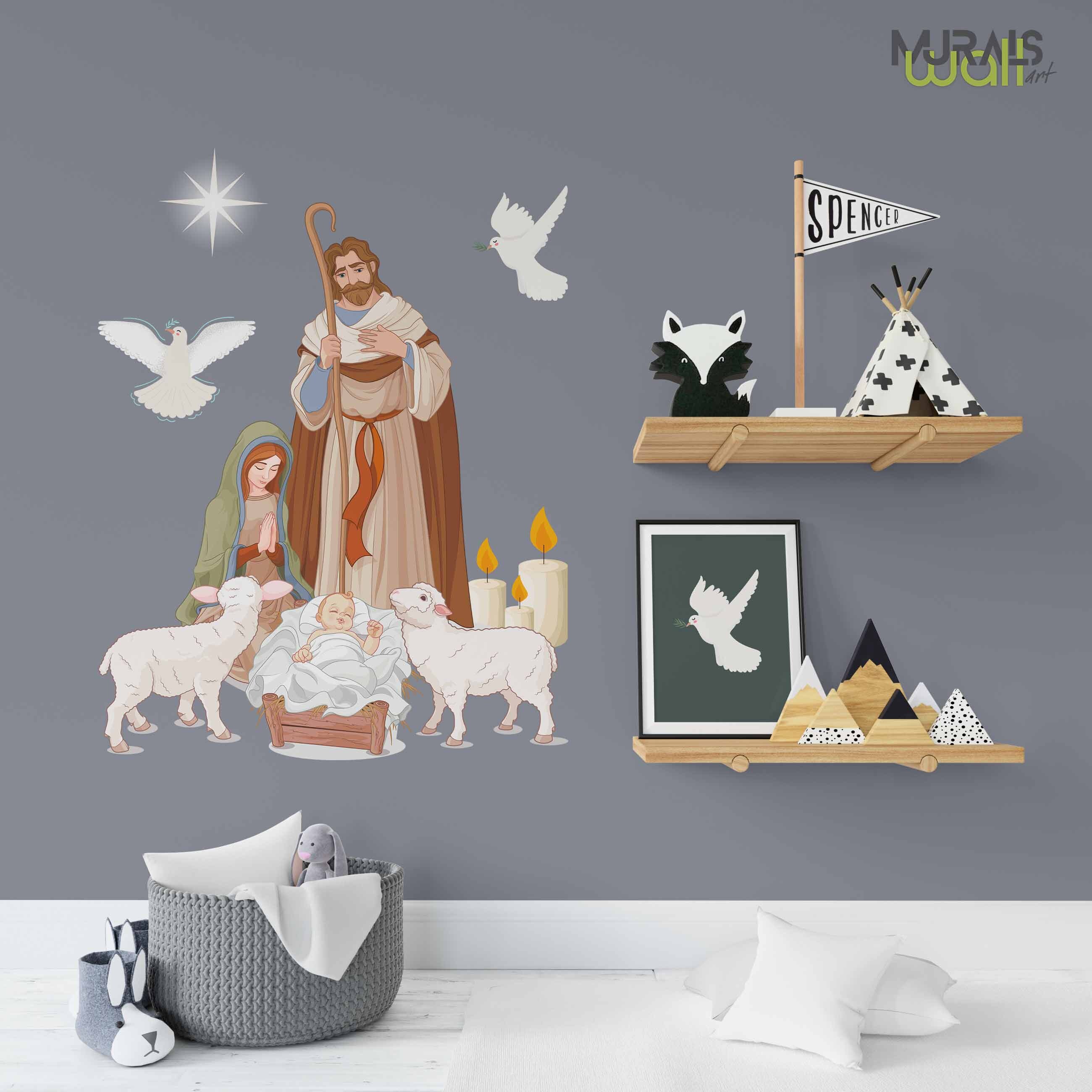 Jesus Christ Full Color Wall Decal Kids Room Decor Peel and - Etsy