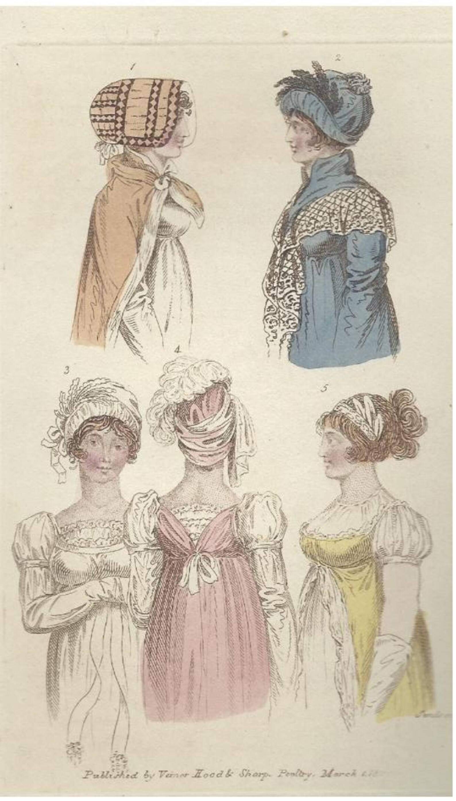 Lady's Monthly Museum, Various Dresses, March 1807 - Etsy