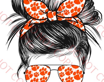 College Messy Bun Png - Etsy