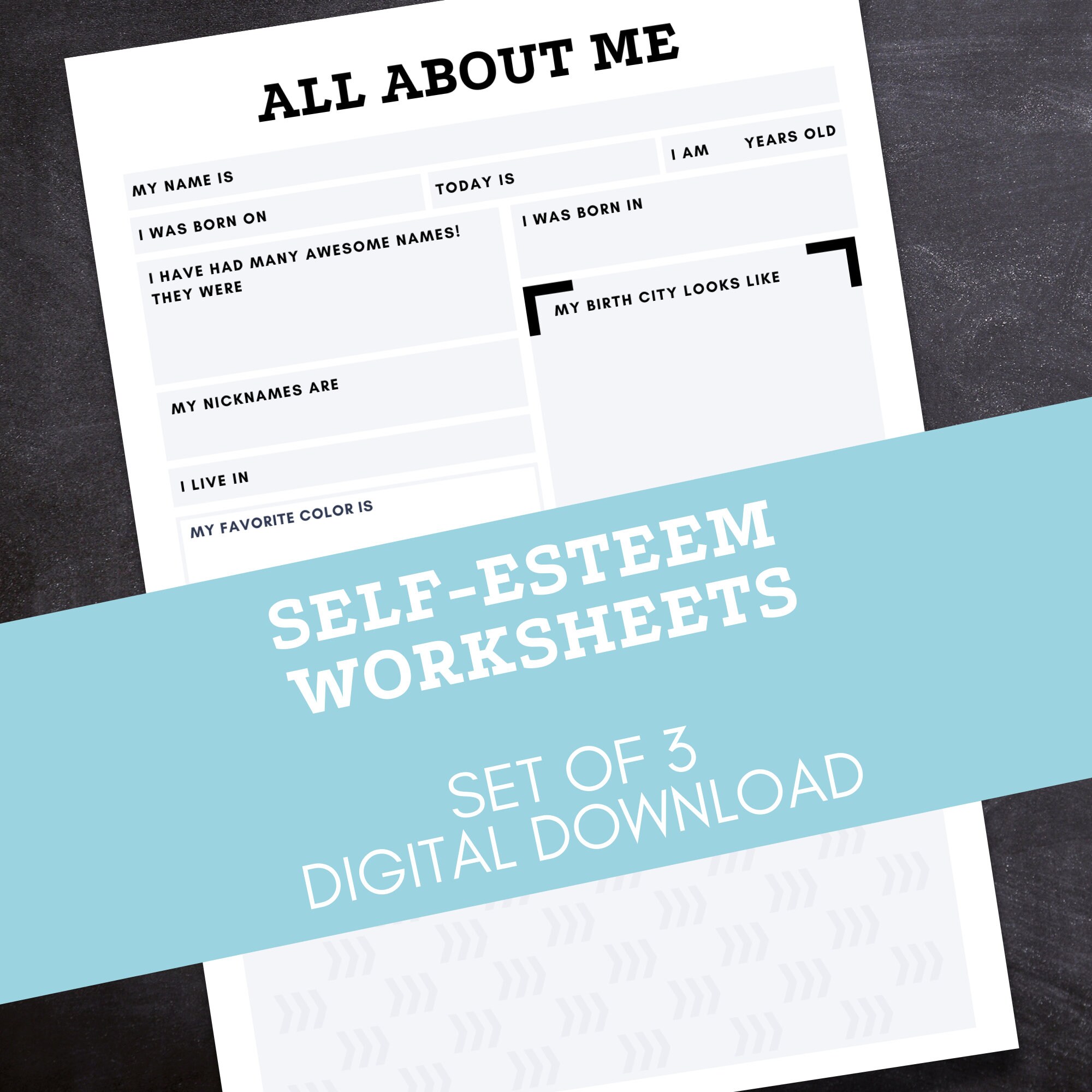 Self-esteem Worksheets - Etsy