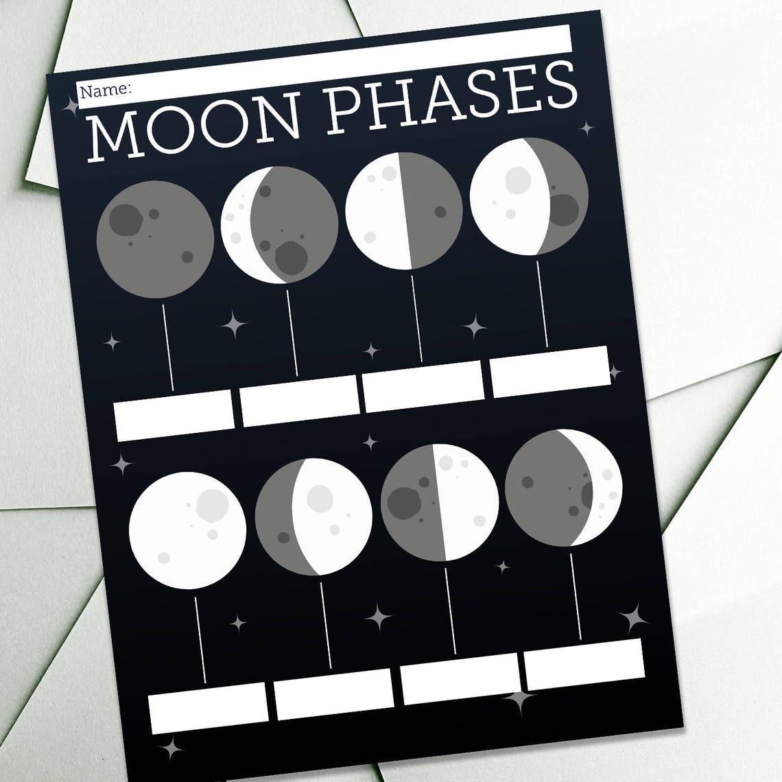 Moon Phases & Constellations - Posters and Worksheets - Etsy