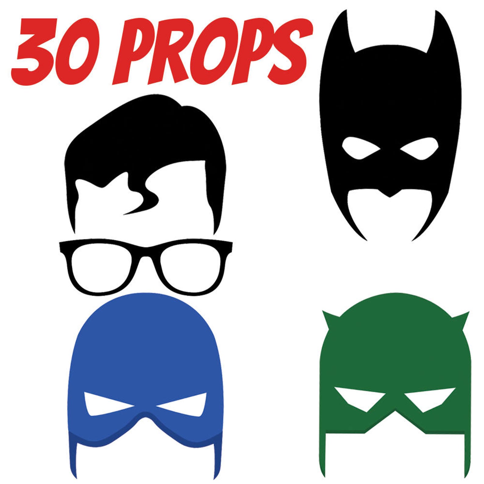 Super Hero Photo Booth Props - Etsy