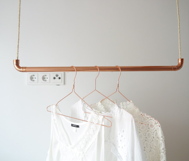 Copper Hanging Wardrobe Clothes Rail Clothes Rack Rosegold - Etsy