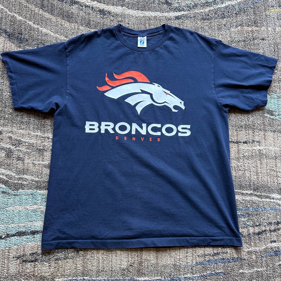 Vintage 90s Logo 7 Denver Broncos Navy Blue Orange Football - Etsy